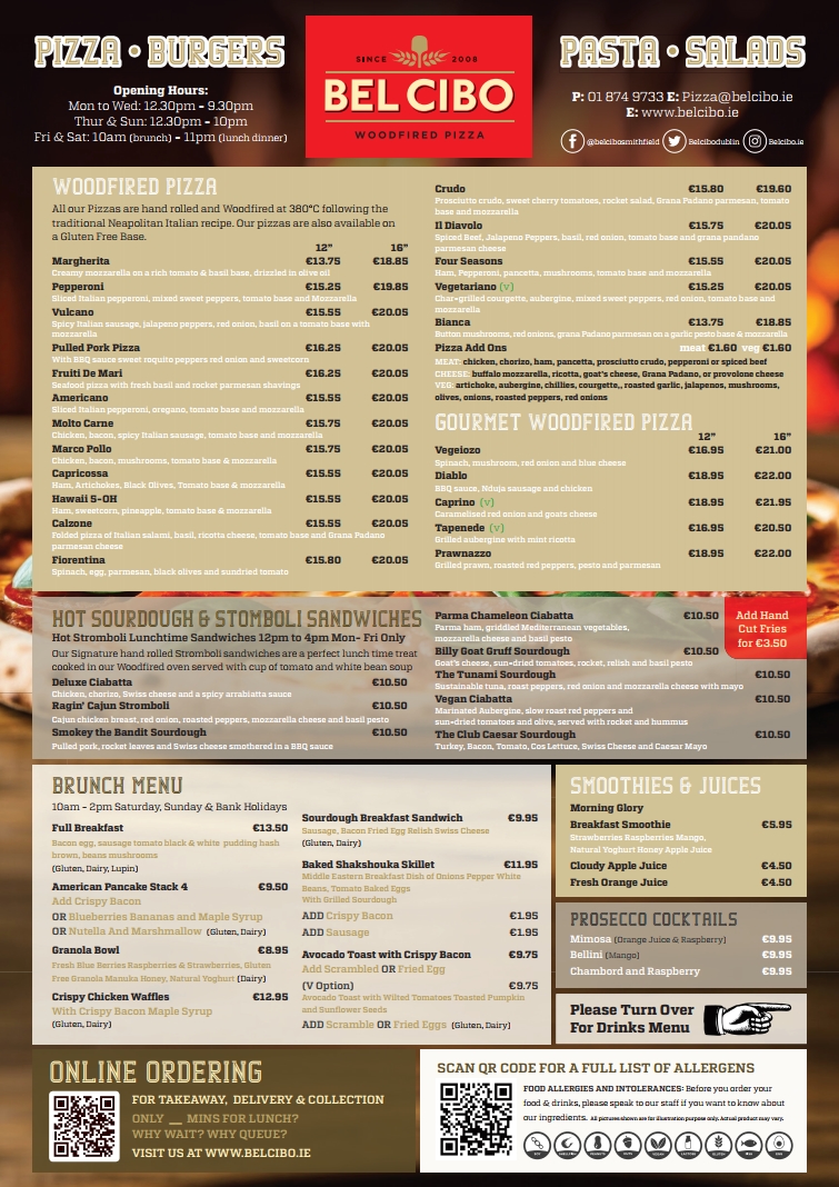 Menu Restaurant – BEL CIBO